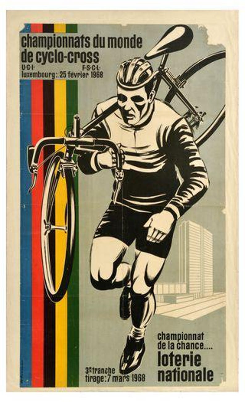 Vintage 1968 World Cyclo Cross Championship Poster Print A3/A4 - Etsy
