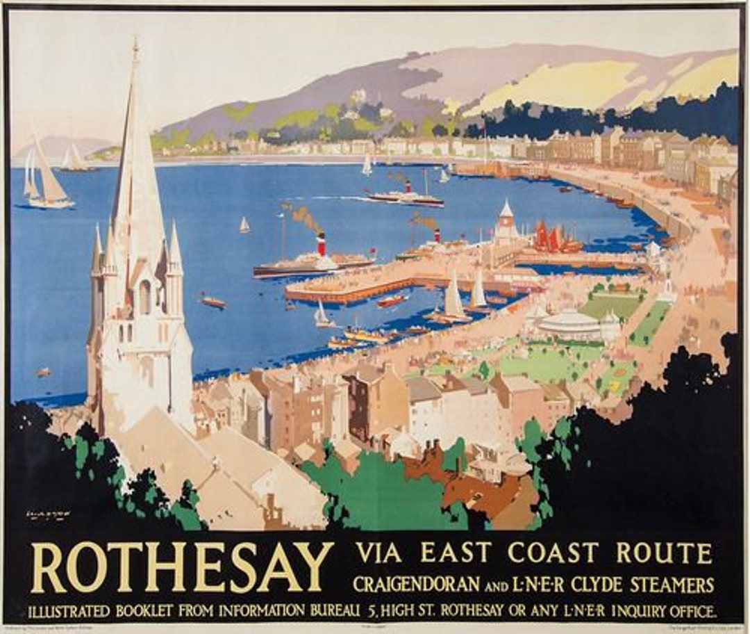 Vintage LNER Rothesay Isle of Bute Railway Poster A3 Print - Etsy UK