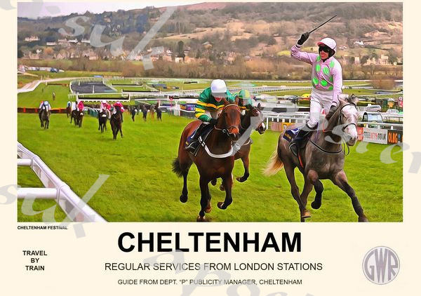 Vintage Style Railway Poster Cheltenham Horse Racing A3/A2 Print - Etsy