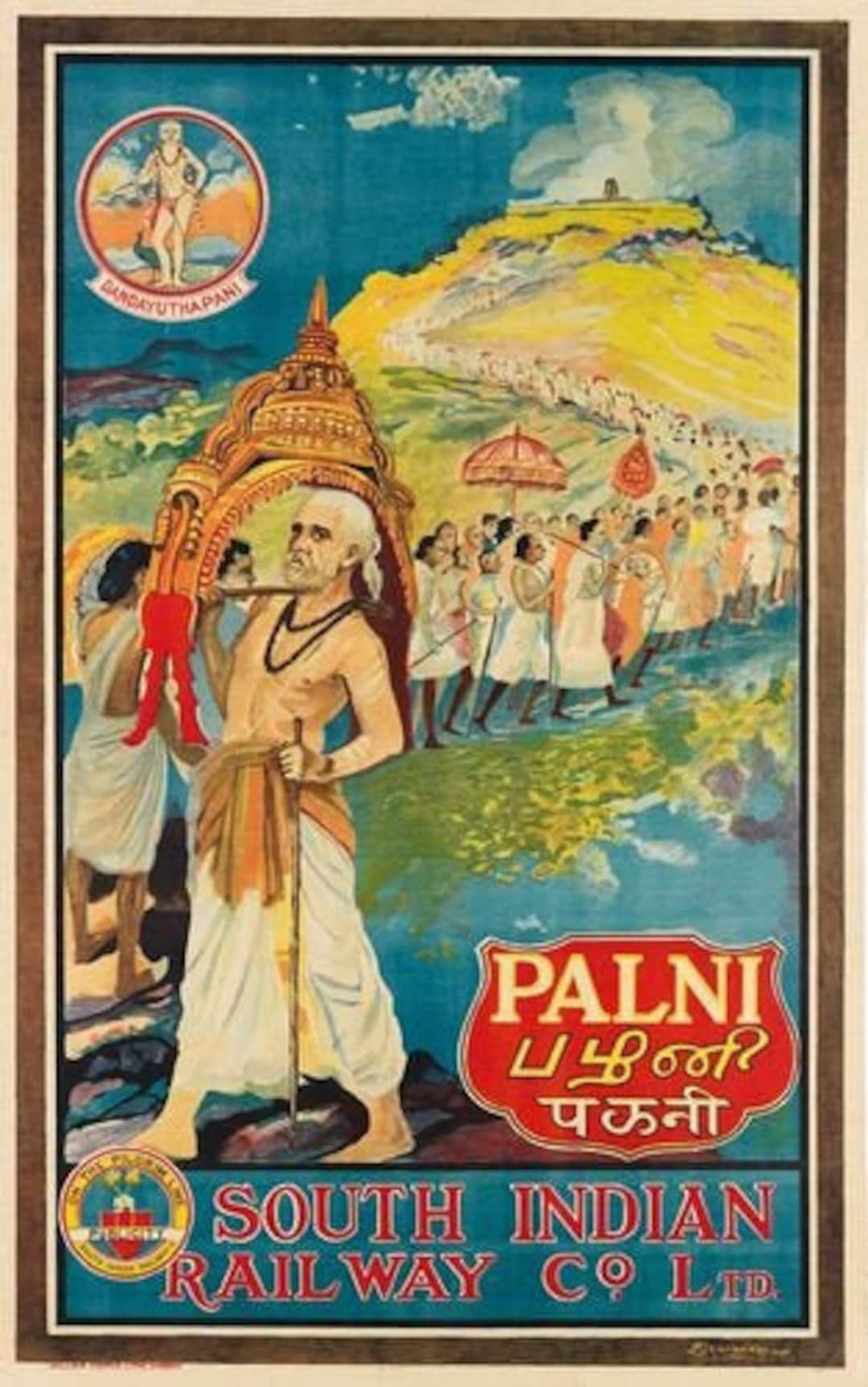 Vintage Palni Indian Railways Poster A3 Print - Etsy