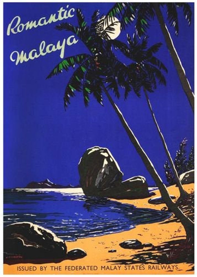 Vintage Malaysia Tourism Poster A3 Print | Etsy