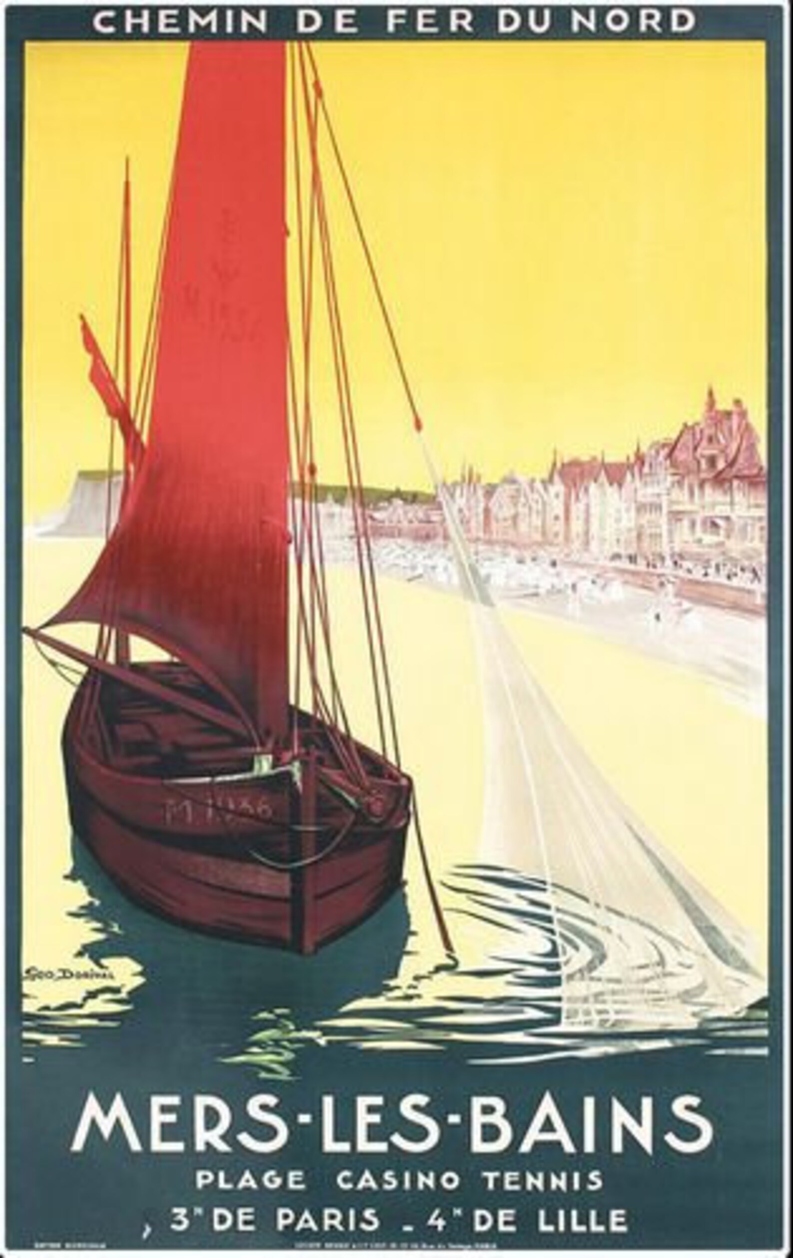 Vintage Mers Les Bains French Tourism Poster A3 Print | Etsy