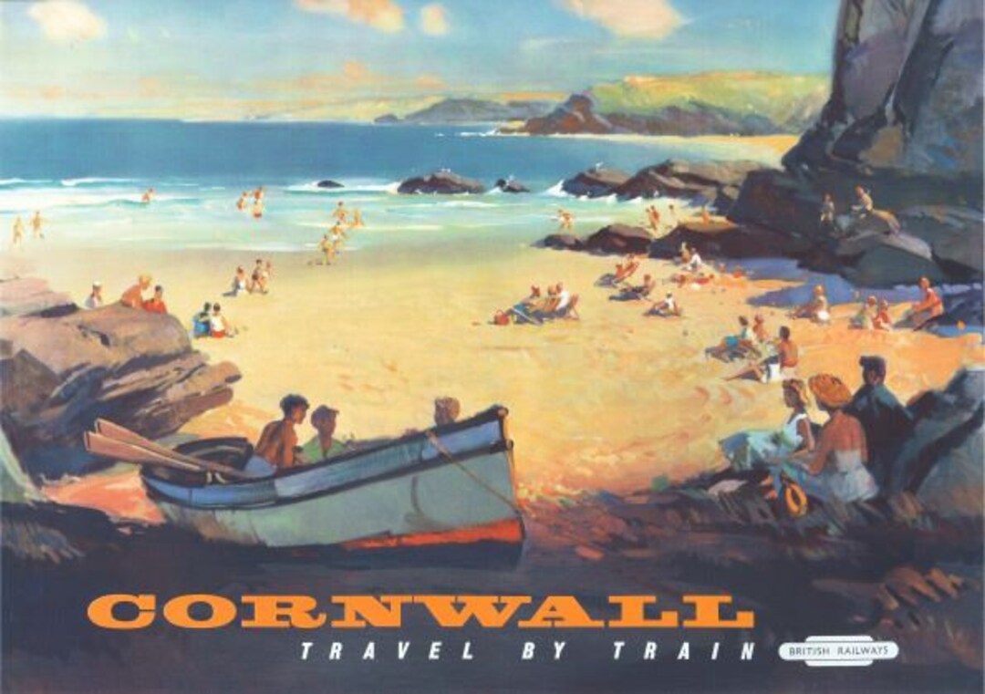 Vintage Cornwall Travel by Train British Rail Railway Poster A3/A2/A1 ...