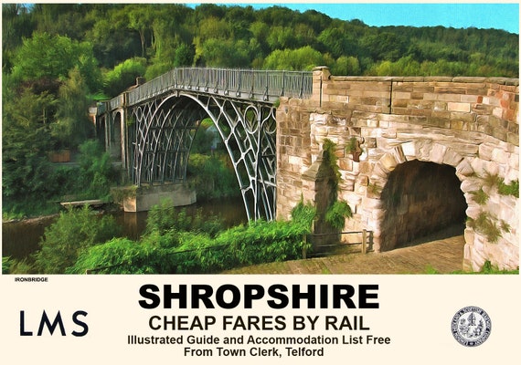 Vintage Style Railway Poster Ironbridge Shropshire A3/A2 Print | Etsy