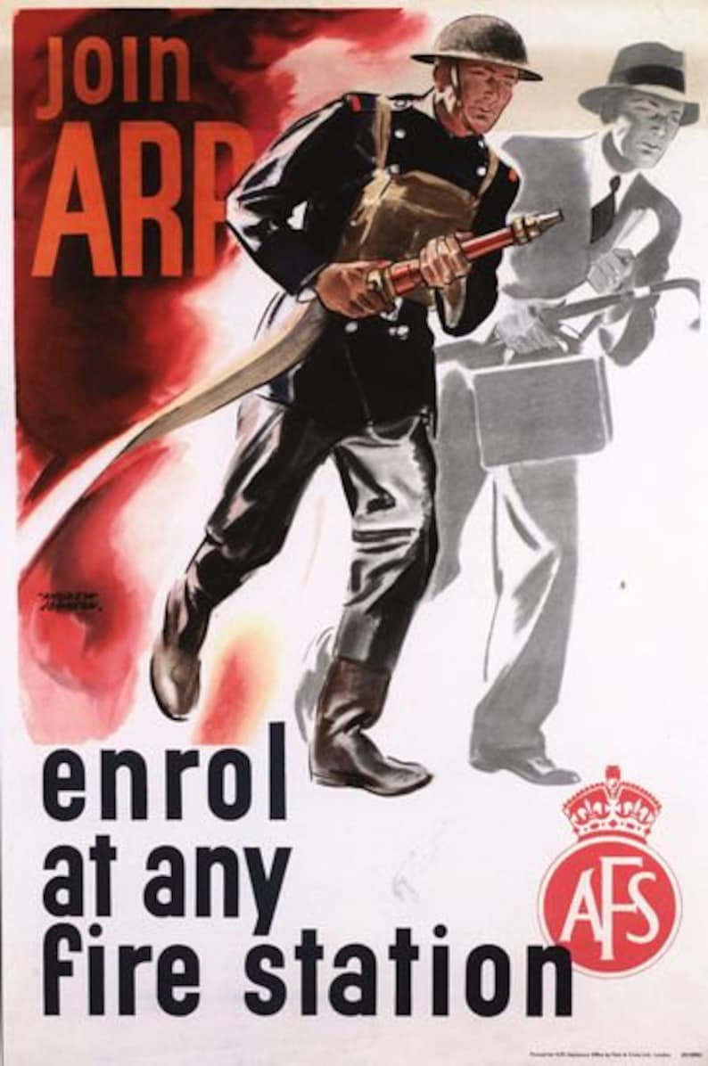 Vintage World War Two ARP Air Raid Warden Poster A3/A2/A1 Print - Etsy
