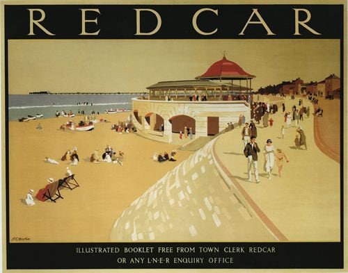 Vintage Redcar LNER Railway Poster A3/A2/A1 Print - Etsy