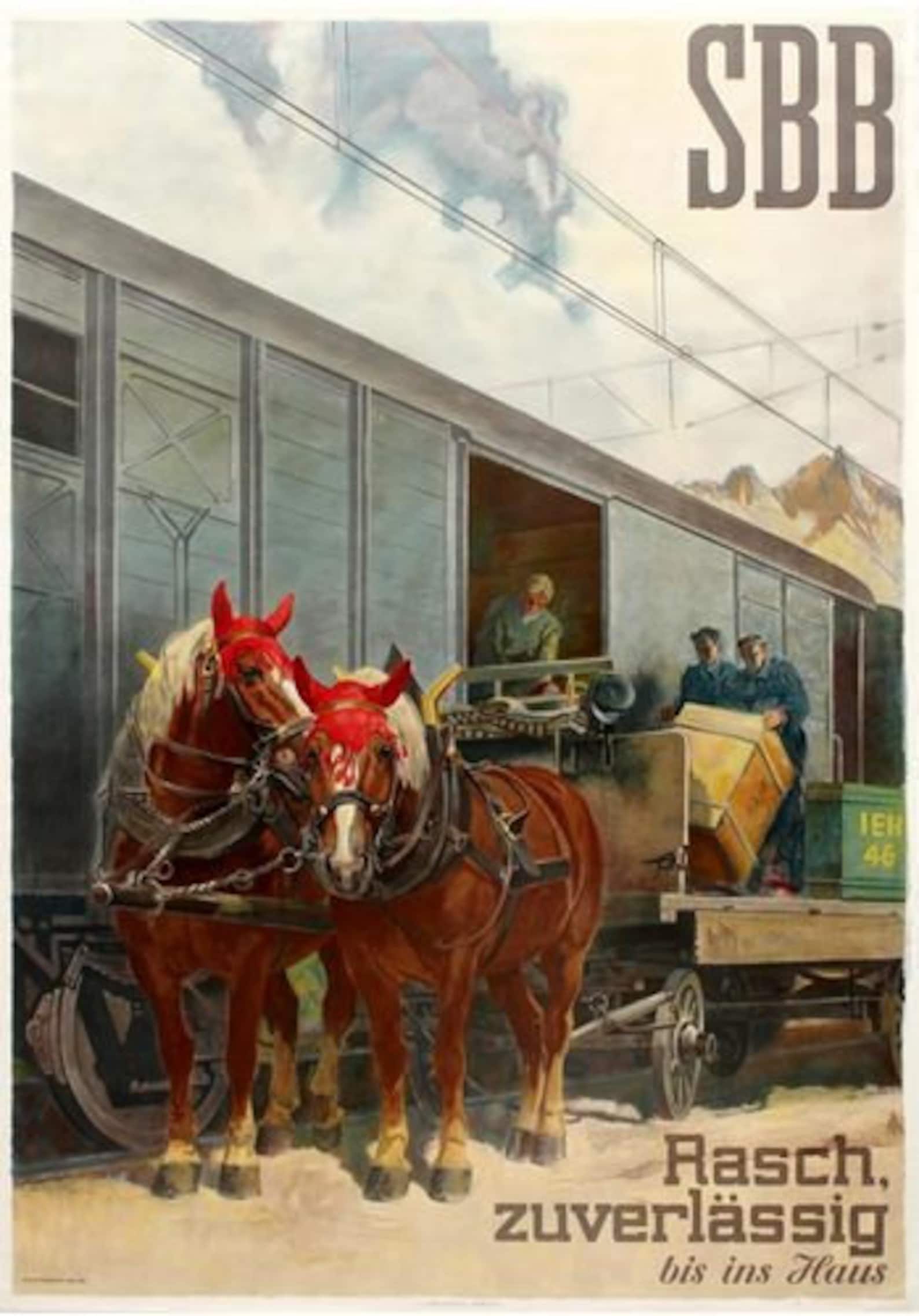 Vintage Swiss Railways Quick and Reliable Advertisement Poster A3 Print ...