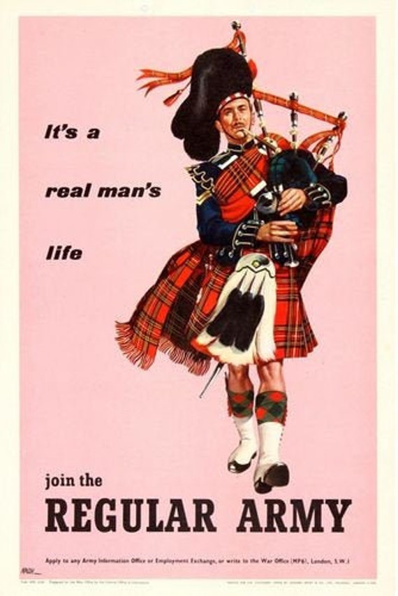 Vintage British Army Scottish Regiments Recruitment Poster A3 | Etsy
