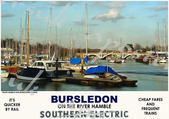 Vintage Style Railway Poster Bursledon Hampshire A3/A2 Print | Etsy