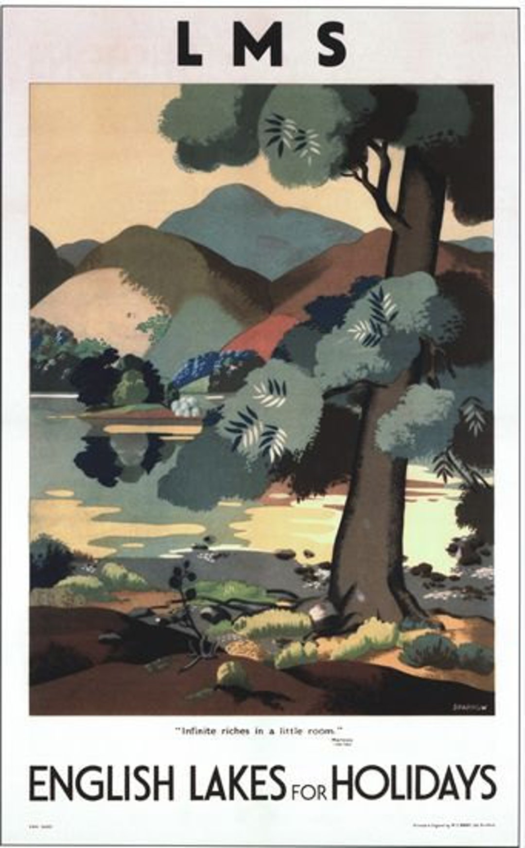 Vintage LMS Lake District Railway Poster A3/A2/A1 Print - Etsy