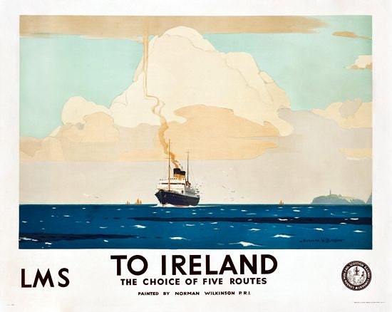 Vintage LMS Ferries to Ireland Railway Poster A3 Print - Etsy UK
