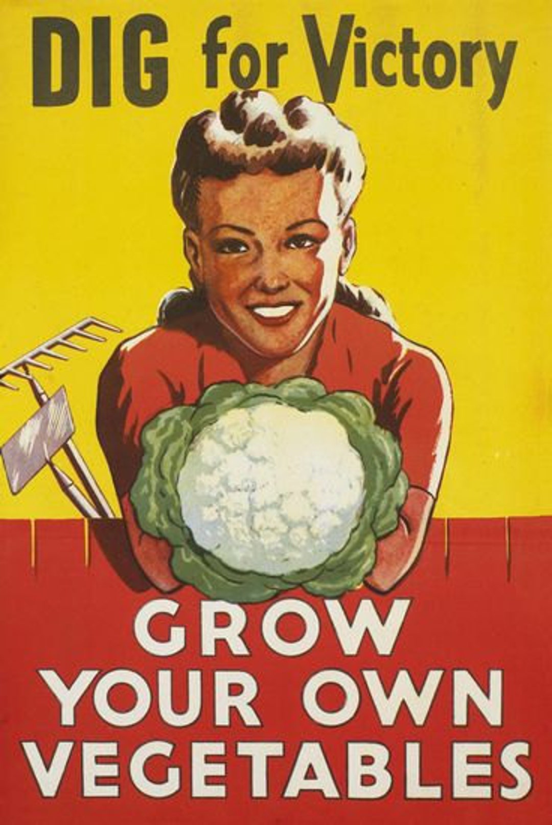 Vintage Dig for Victory Grow Your Own Vegetables Wartime Poster A3 ...