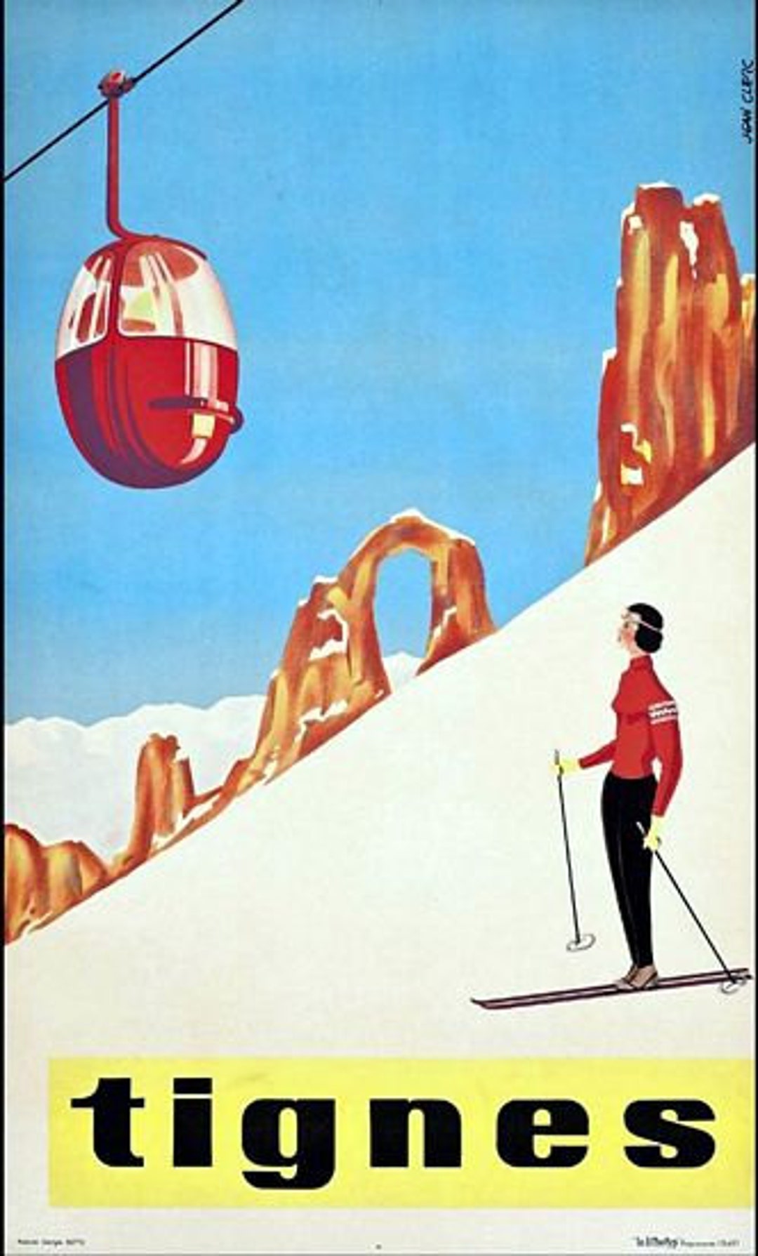 Vintage Tignes Winter Sports Tourism Poster A3 Print - Etsy