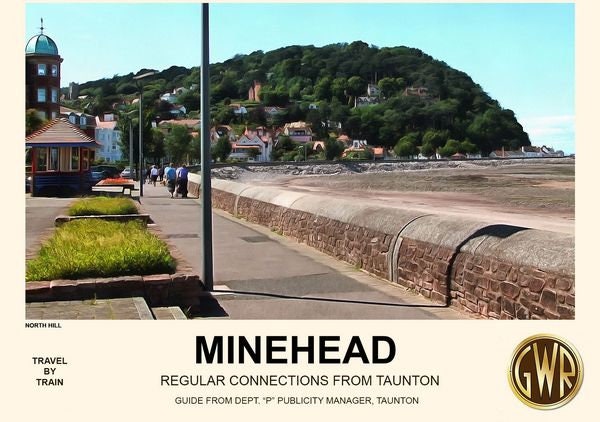 Vintage Style Railway Poster Minehead A3/A2 Print - Etsy
