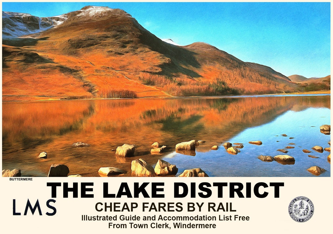Vintage Style Railway Poster Buttermere Lake District A3/A2 Print - Etsy