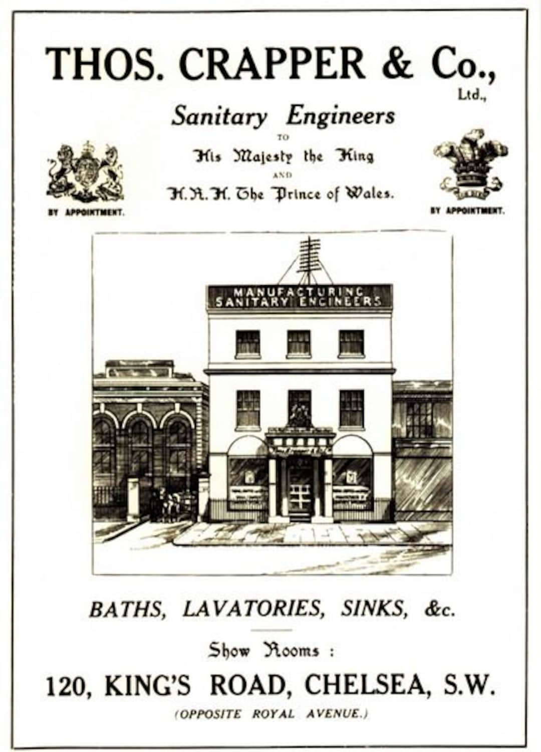 Vintage Thomas Crapper and Co Advertisement Poster A3/A2/A1 Print - Etsy