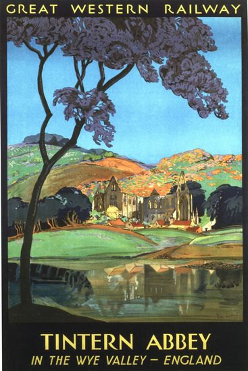 Vintage GWR Tintern Abbey Wye Valley Railway Poster A3/A2/A1 Print ...