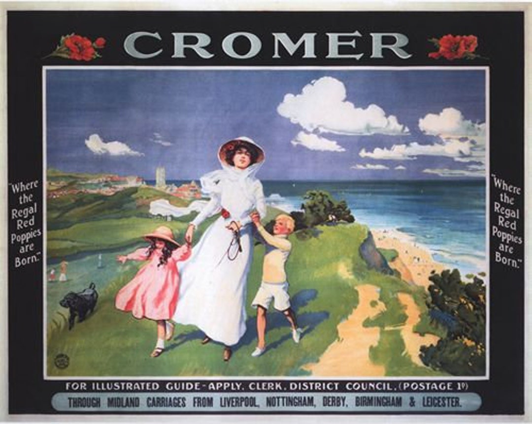Vintage LNER Cromer Regal Red Poppies Railway Poster A3/A2/A1 Print - Etsy
