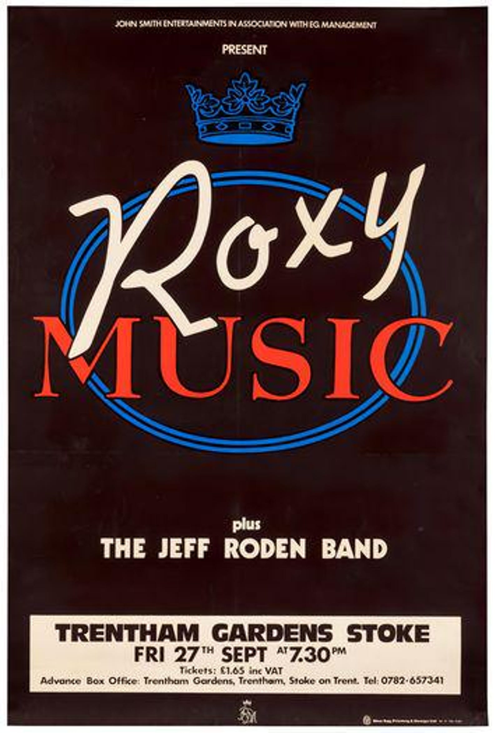 Vintage 1974 Roxy Music Concert Tour Stoke Poster Print A3/A4 - Etsy