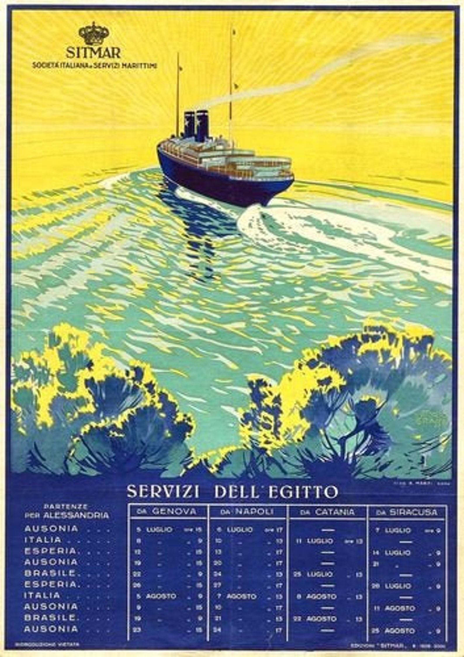 Vintage Italian Cruise Line Poster A3 Print - Etsy Ireland