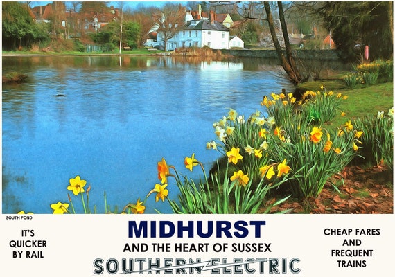 Vintage Style Railway Poster Midhurst Sussex A3/A2 Print | Etsy