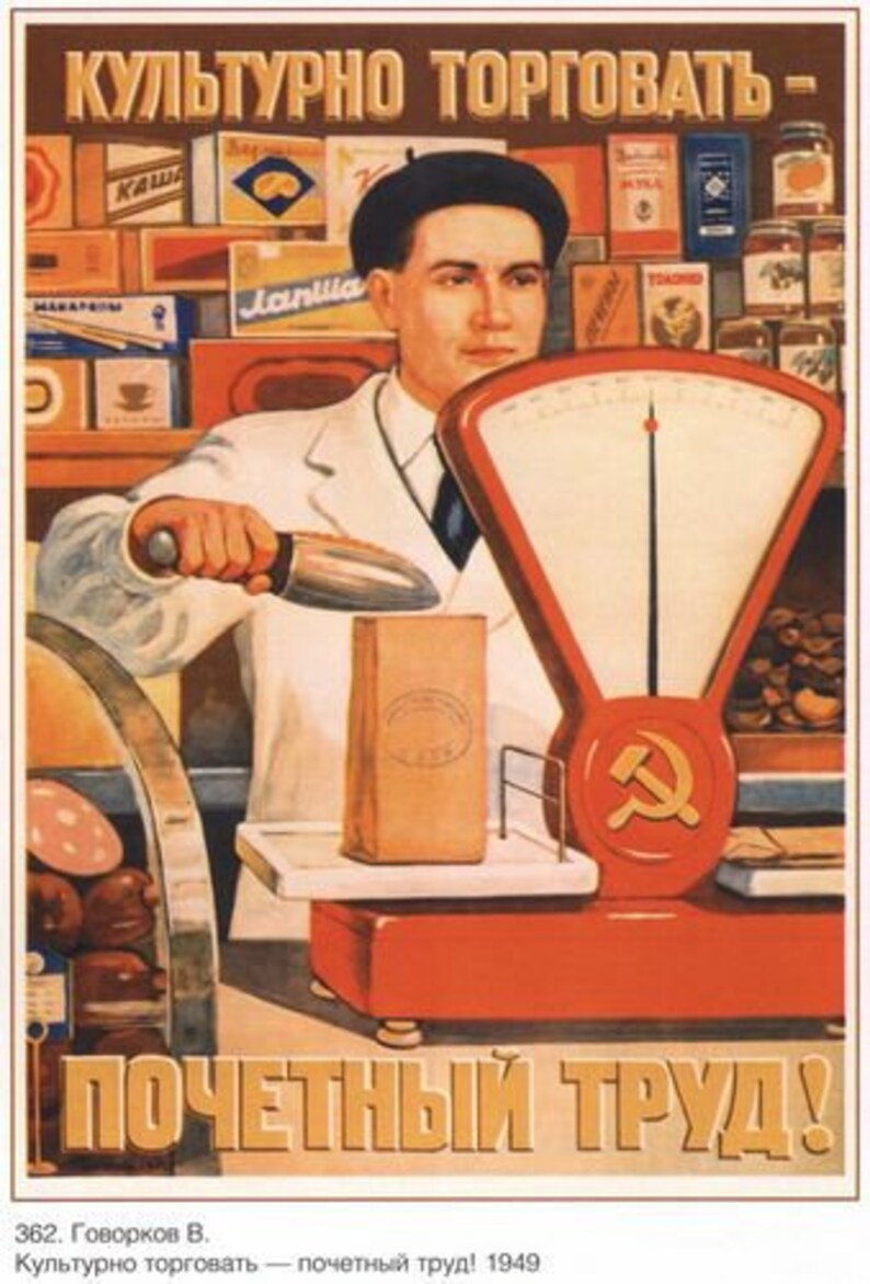 Vintage Soviet Union Shopkeeper Poster A3 Print - Etsy UK