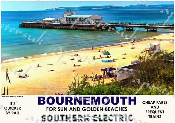 Vintage Style Railway Poster Bournemouth A3/A2 Print | Etsy UK