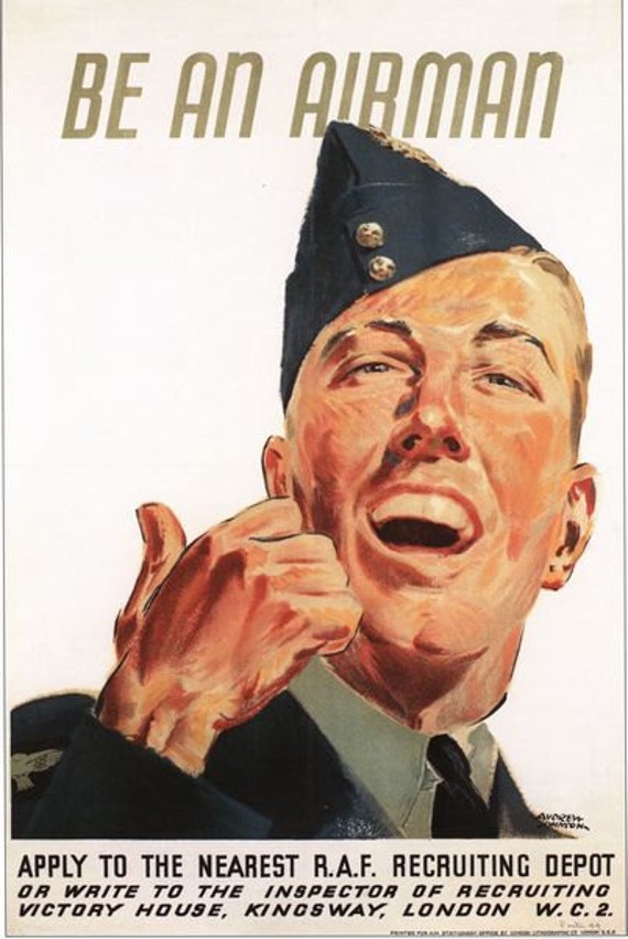 Vintage British RAF Recruitment Poster A3/A2/A1 Print | Etsy UK