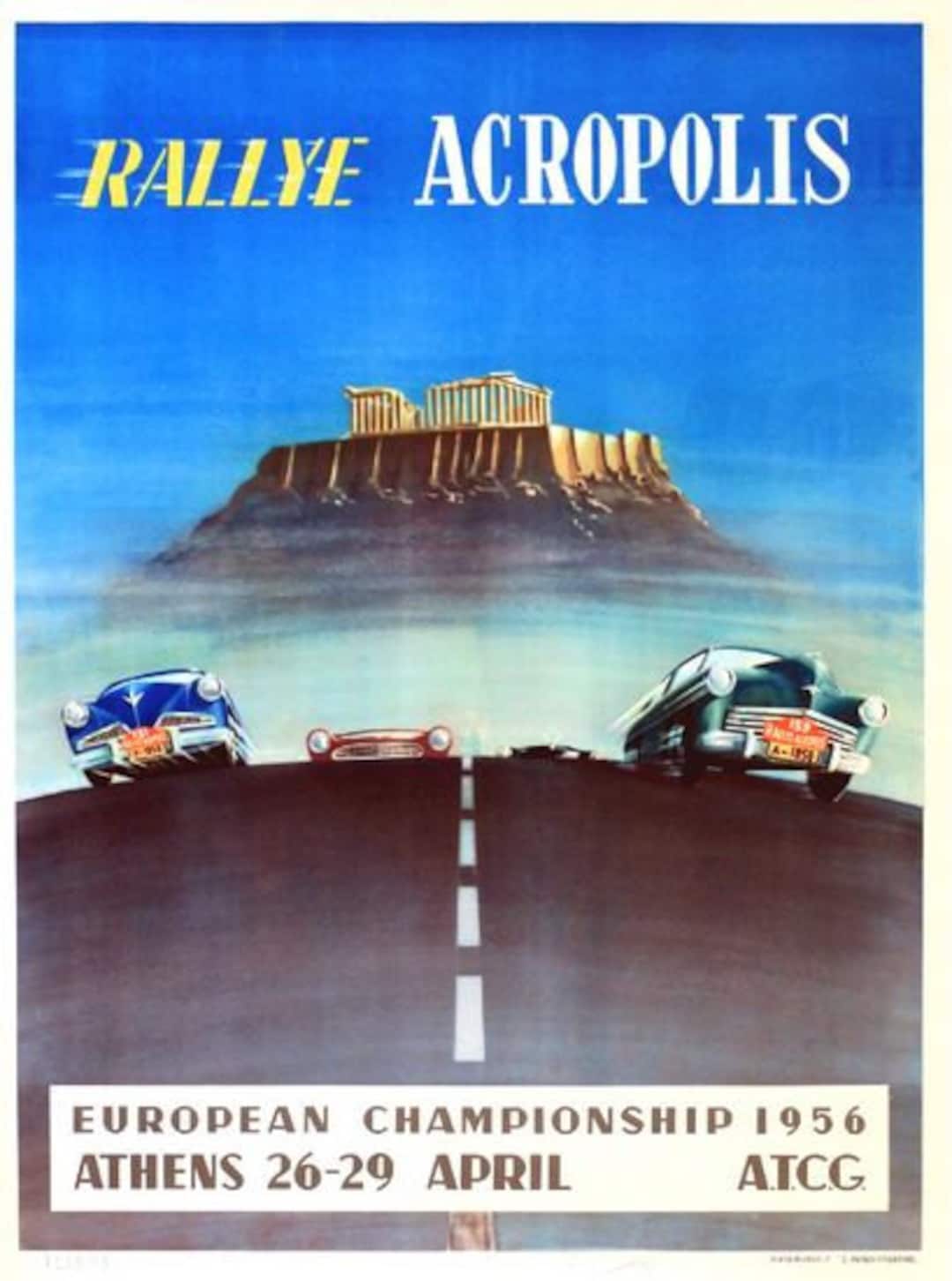 Vintage 1956 Greek Acropolis Rally Poster A3 Print - Etsy Ireland