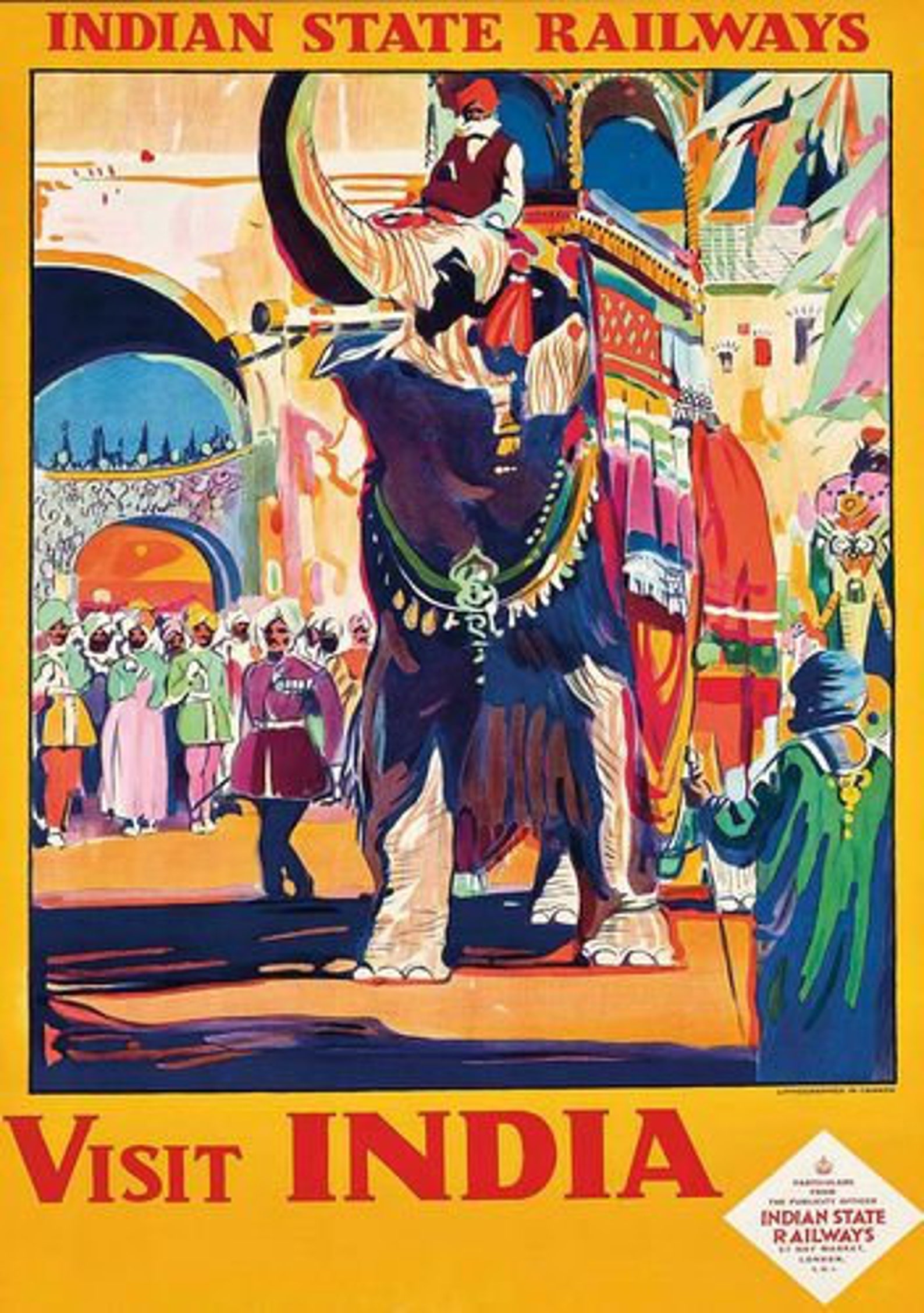 Vintage Indian State Railways Visit India Tourism Poster A3 Print - Etsy
