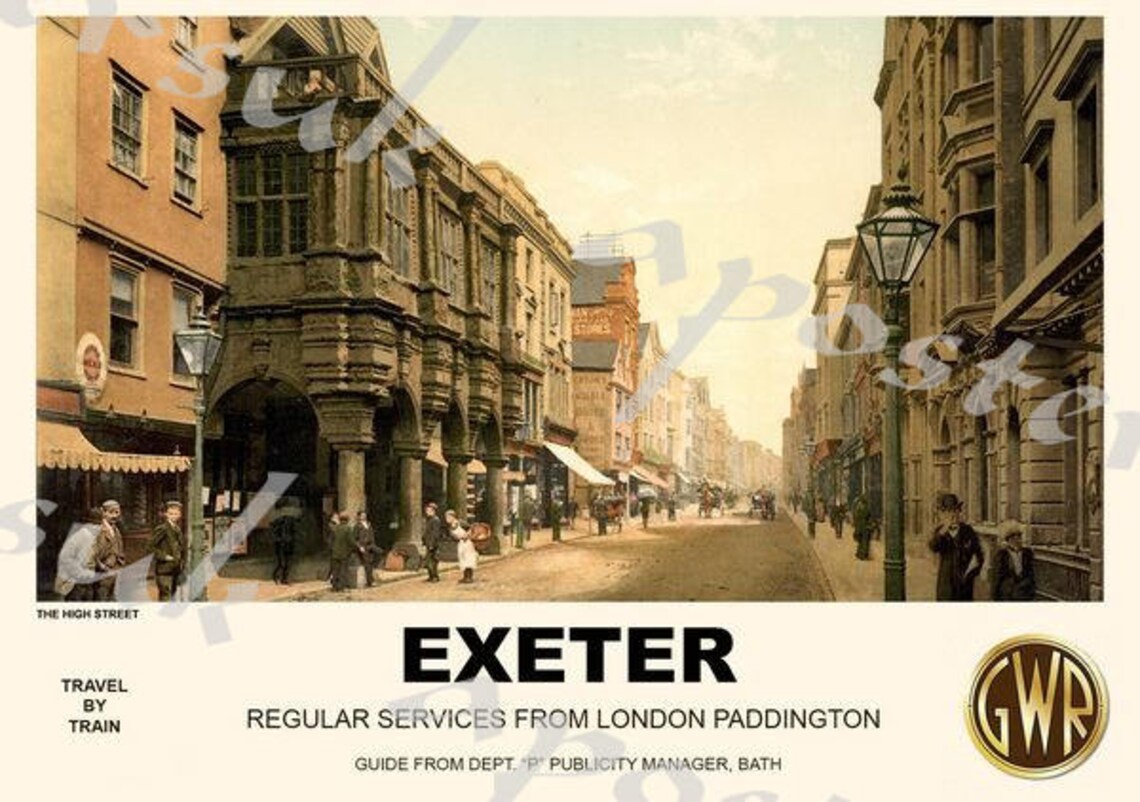 Vintage Style Railway Poster Exeter A3/A2 Print - Etsy UK