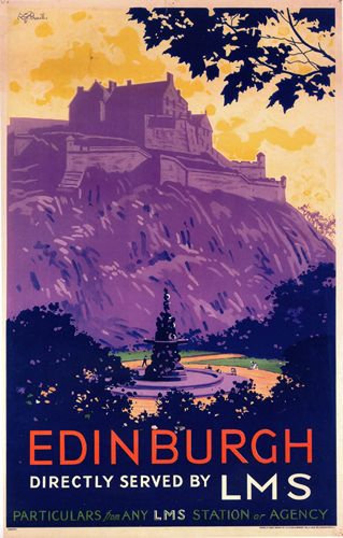 Vintage LNER Edinburgh Castle Railway Poster A3/A2/A1 Print - Etsy UK