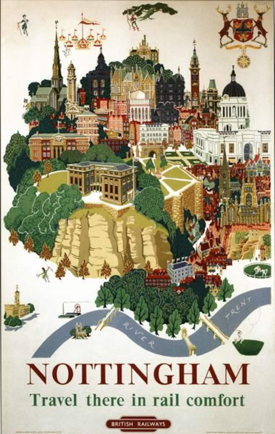 Vintage British Rail Nottingham Railway Poster A3/A2/A1 Print - Etsy UK