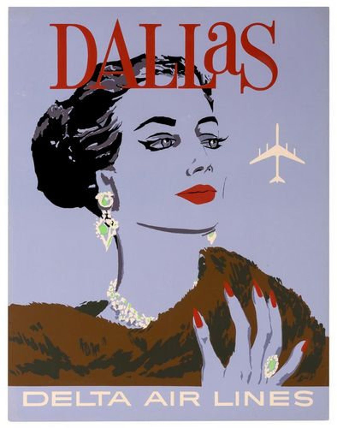 Vintage Delta Airlines Flights to Dallas Poster A3 Print - Etsy