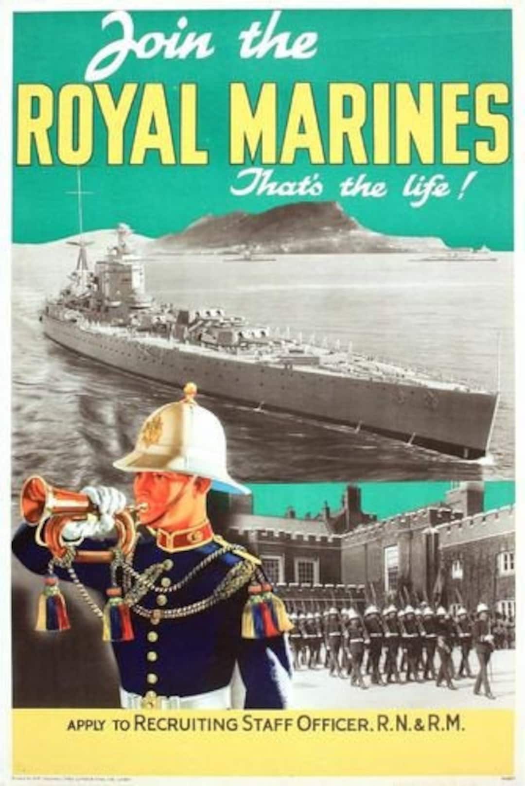 Vintage Join the Royal Marines Recruitment Poster A3 Print - Etsy