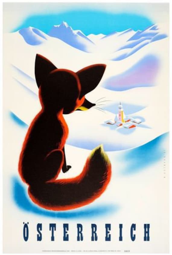 Vintage Cute Austria Tourism Poster Print A3 | Etsy