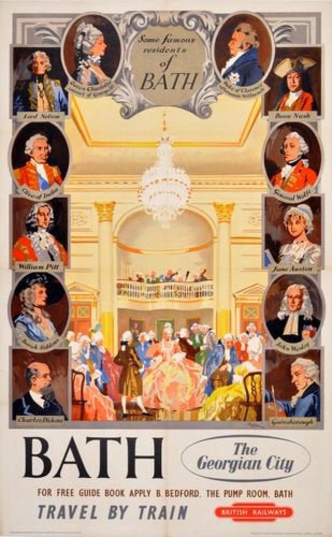 Vintage British Rail Bath the Georgian City Railway Poster A3/A2/A1 ...