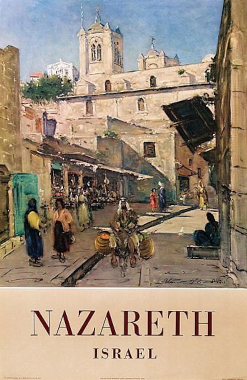 Vintage Nazareth Israel Tourism Poster A3 Print - Etsy UK