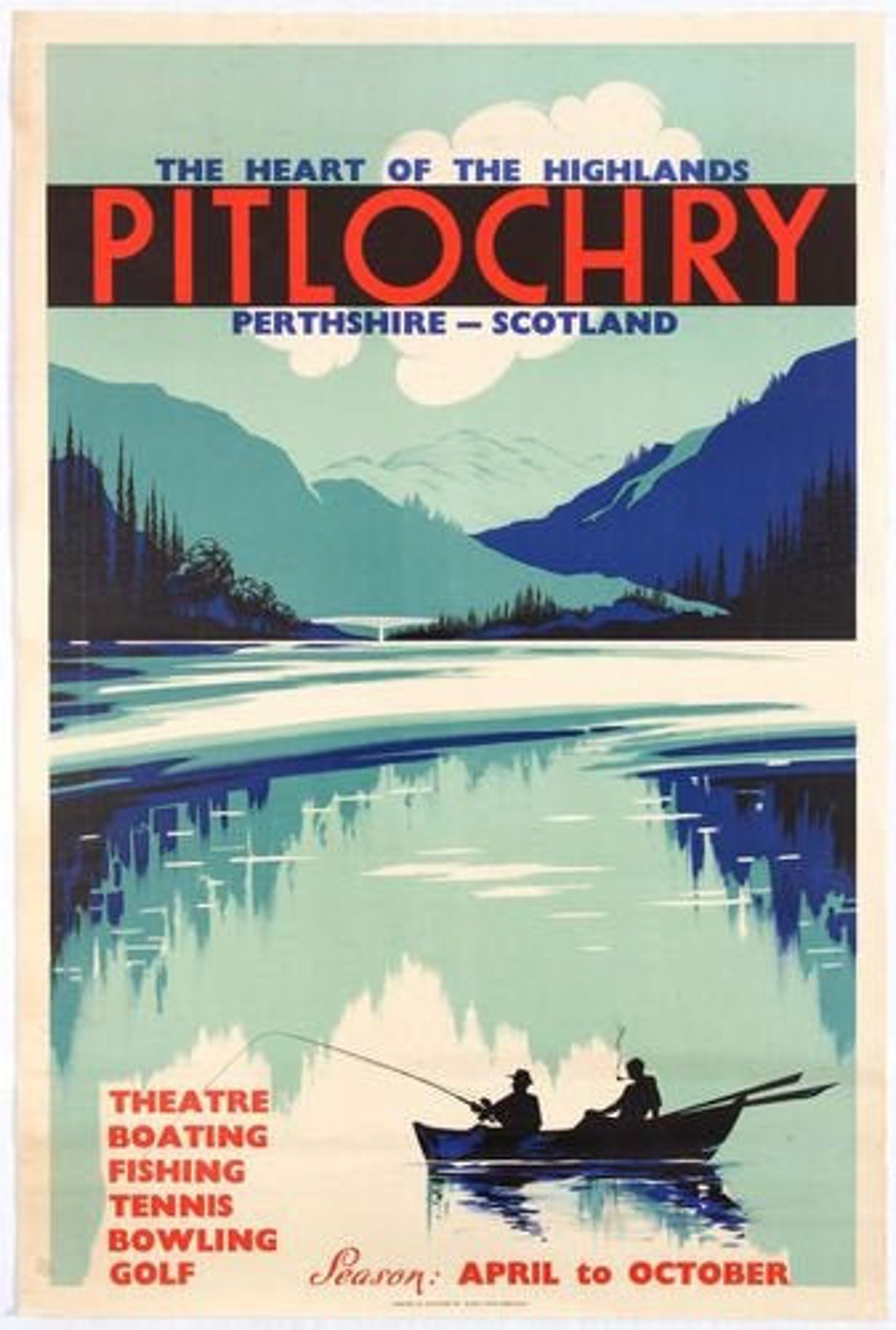 Vintage Pitlochry Scottish Highlands Tourism Poster A3/A2/A1 | Etsy UK