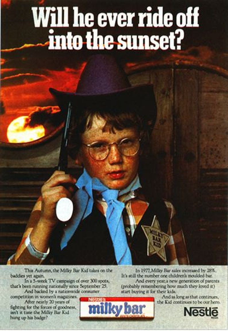 Vintage Milky Bar Kid Advertisement Poster A3 Print - Etsy UK