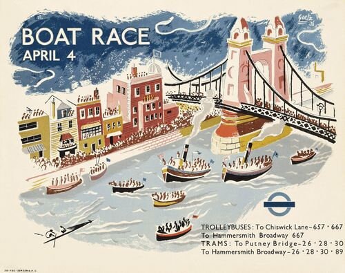 Vintage 1936 University Boat Race Poster A3/A2/A1 Print - Etsy UK