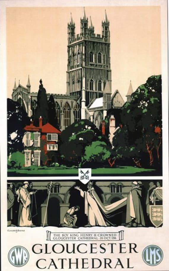 Vintage GWR Gloucester Cathedral Railway Poster A3/A2/A1 Print - Etsy