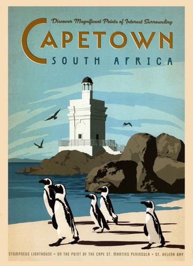 Cape Town South Africa Tourism Poster A3/A2/A1 Print - Etsy UK