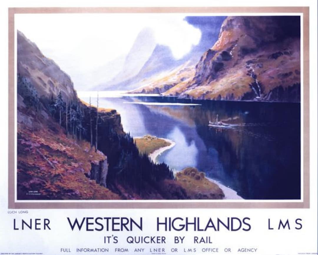 Vintage LNER LMS Loch Long Western Highlands Railway Poster A3/A2/A1 ...
