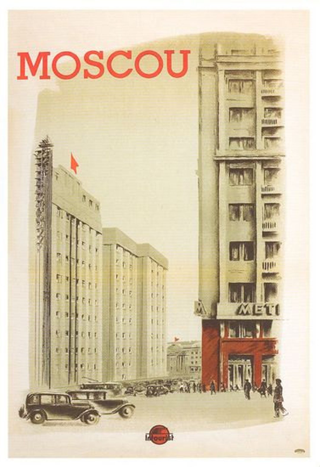 Vintage Moscow USSR Tourism Poster A3 Print - Etsy
