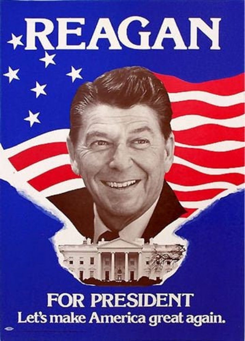 Vintage Ronald Reagan US Presidential Election Poster A3 Print - Etsy Vintage Ronald Reagan US Presidential Election Poster A3 Print - Etsy