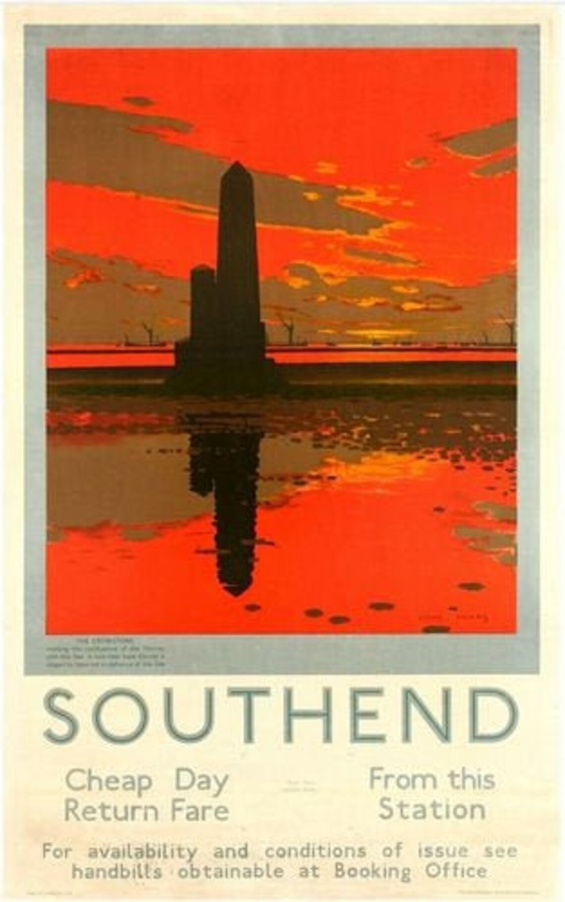 Vintage LNER Southend Sunset Railway Poster A3 Print - Etsy