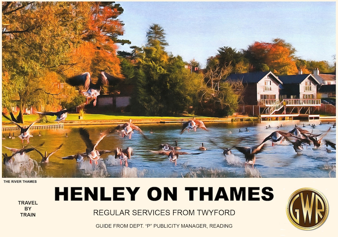 Vintage Style Railway Poster Henley on Thames A3/A2 Print - Etsy