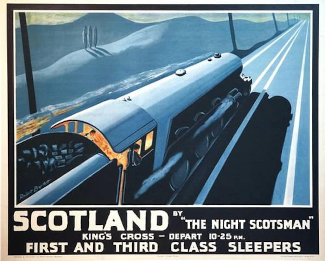 Vintage LNER Night Scotsman From Kings Cross Railway Poster A3 Print - Etsy