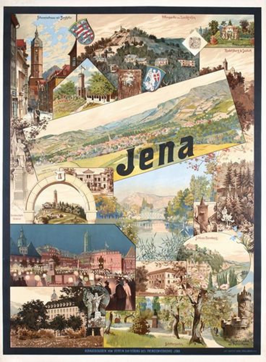 Vintage Jena Germany Tourism Poster A3 Print - Etsy